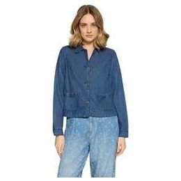 Jackenblazer Cartoon "Damen mit aufgesetzten Taschen", Damen, Gr. 38, blau, Obermaterial: 61% Lyocell, 39% Baumwolle, gerade normal, Blazer