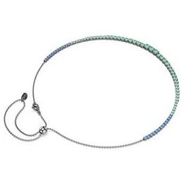 Collier Swarovski "Schmuck Geschenk Matrix Halskette Farbverlauf", metallfarben, blau, gr&uuml;n, Halsketten, Damen, Metall, Collier, mit Swarovski Kristall