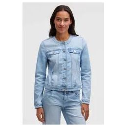 Jeansjacke SOCCX, Damen, Gr. S, sunny blau, Jeans, Material: 63% Baumwolle, 25% Polyester, 10% Viskose, 2% Elasthan, unifarben, slim fit kurz, eingesetzt 1-Knopf-Manschette, Jacken Jeansjacke, mit Brusttaschen