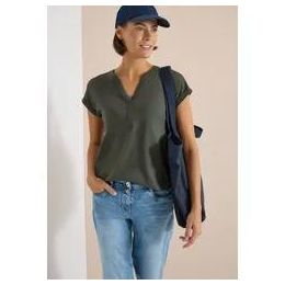 Tunikashirt Cecil, Damen, Gr. M (40), khaki, Web, 50% Modal, 50% Baumwolle, unifarben, comfort fit normal, Rundhals, B&uuml;ndchen, Shirts, im Tunika-Style
