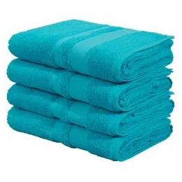 Duscht&uuml;cher OTTO HOME "Vanessa, 4 Duscht&uuml;cher, 70x140cm, in Standard- und Premium-Qualit&auml;t", t&uuml;rkis, B:70cm L:140cm, Walkfrottee, Obermaterial: 100% Baumwolle, Handt&uuml;cher, Handt&uuml;cher mit Bord&uuml;re, 100% Baumwolle, einfarbig, weich