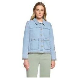 Jackenblazer Cartoon "Damen mit Stickerei", Damen, Gr. 42, light blau denim, Obermaterial: 100% Baumwolle, gerade normal, Blazer