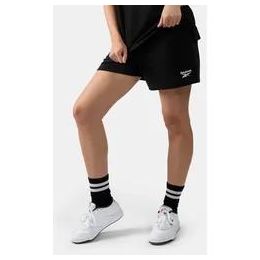 Sweatshorts Reebok "TYLA SHORTS", Damen, Gr. S, N-Gr, schwarz, Obermaterial: 60% Baumwolle, 40% Polyester, Hosen Sweatshorts, aus Schleifenfleece, mit Kordeln zur Passformanpassung