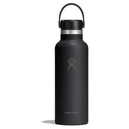 Trinkflasche Hydro Flask "18 OZ Standard Flex Cap, 532 ml", schwarz, H:26,16cm, Edelstahl, Trinkflaschen, Trinkflasche