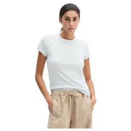 Marc O'Polo T-Shirt MARC O'POLO "aus Organic Cotton", Damen, Gr. XXL, airy blau, Obermaterial: 100% Baumwolle, unifarben, Basic, slim fit, Rundhals, Rippb&uuml;ndchen, Shirts T-Shirt