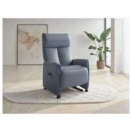 Sit & More TV-Sessel SIT & MORE "Cremona Comfort", graublau, B:76cm H:119cm T:84cm, Sessel, wahlweise manuell oder elektrischer Funktion mit Akku