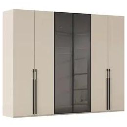Dreht&uuml;renschrank Rauch "Schrank Garderobe SKAT SHINE Breiten 151/201/251/301cm, H&ouml;he 223/235cm", beige (champagner), B:301cm H:235cm T:63cm, Glas, Holzwerkstoff, Schr&auml;nke, Dreht&uuml;renschrank, edle Schrankfront mittig hochwertige Glasrahment&uuml;ren MADE IN GERMANY
