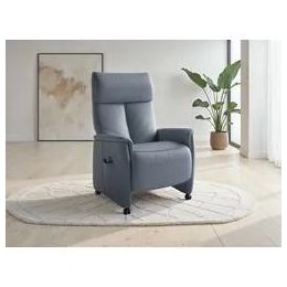 Sit & More TV-Sessel SIT & MORE "Cremona Comfort", graublau, B:76cm H:119cm T:84cm, Sessel, wahlweise manuell oder elektrischer Funktion mit Akku