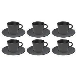 Villeroy & Boch Tasse VILLEROY & BOCH "Kaffee Set Manufacture Rock 150 ml 6er Set schwarz", schwarz, Porzellan, Trinkgef&auml;&szlig;e, Tasse
