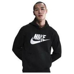 Kapuzensweatshirt Nike SPORTSWEAR "M NK CLUB BB PO GFX HOODIE", Damen, Gr. L, schwarz, schwarz,, Jersey, Obermaterial: 80% Baumwolle, 20% Polyester, normal, Rundhals, Sweatshirts, Rundhalsausschnitt, Kurzarm-Design, sportliche Passform