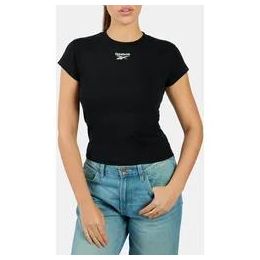 T-Shirt Reebok "ID CAP SLEEVE T-SHIRT", Damen, Gr. XXL, schwarz, Obermaterial: 95% Baumwolle, 5% Elasthan, Shirts T-Shirt, bequemer Schnitt, f&uuml;r sportliche Aktivit&auml;ten und Freizeit
