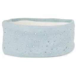 Stirnband styleBREAKER "Feinstrick Stirnband mit Strass", Damen, blau (eisblau), Obermaterial: 100% Viskose CV., Modisch, M&uuml;tzen Stirnband