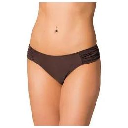 Bikini-Hose AQUARTI "Bikinihose Aquarti Damen Bikinihose mit seitlichen Raffungen", Damen, Gr. 38, N-Gr, braun, Obermaterial: 80% Polyamid PA. 20% Elasthan EL., Badehosen Bikini-Hose