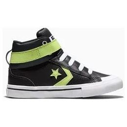Sneaker Converse "PRO BLAZE STRAP LEATHER", M&auml;dchen, Gr. 31, schwarz, neon mantis, wei&szlig;, Leder, Synthetik, Schuhe Sneaker