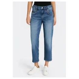 5-Pocket-Jeans Herrlicher "Breezy Cropped Denim", Damen, Gr. 32, N-Gr, blau vibe, Denim/Jeans, Obermaterial: 99% Baumwolle, 1% Elasthan, straight fit 7/8-L&auml;nge, Jeans 5-Pocket-Jeans, Straight Fit