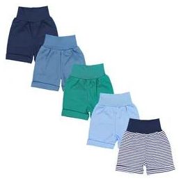 Pumphose TUPTAM "Pumphose Baby Sommershorts 5er Pack", M&auml;dchen, Gr. 74, N-Gr, gr&uuml;n (gerades bein, streifen dunkelblau blau dunkelgr&uuml;n jeans), Obermaterial: 100% Baumwolle CO., Hosen