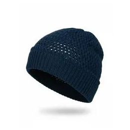 Strickm&uuml;tze styleBREAKER "Strick Beanie M&uuml;tze mit Loch Muster", Damen, blau (dunkelblau), Obermaterial: 100% Viskose CV., Modisch, M&uuml;tzen Strickm&uuml;tze