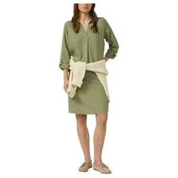 Hemdblusenkleid s.Oliver, Damen, Gr. 44, N-Gr, summer khaki, Web, Obermaterial: 52% Leinen, 48% Viskose, unifarben, bequem kniefrei, V-Ausschnitt, Krempel&auml;rmel, Kleider, luftiger Leinenmix, V-Ausschnitt, bequeme Passform