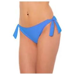 Bikini-Hose AQUARTI "Bikinihose Damen Bikinihose seitlich zum Binden in sch&ouml;nen Unifarben", Damen, Gr. 38, N-Gr, blau (jeansblau), Obermaterial: 80% Polyamid PA. 20% Elasthan EL., Badehosen Bikini-Hose