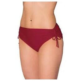 Bikini-Hose AQUARTI "Bikinihose Aquarti Damen Bikinihose mit Raffung und Schn&uuml;ren", Damen, Gr. 42, N-Gr, rot (dunkelrot), Obermaterial: 80% Polyamid PA. 20% Elasthan EL., Badehosen Bikini-Hose