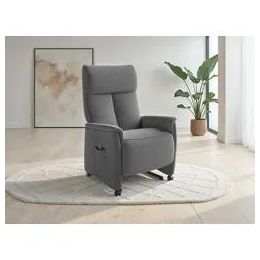 Sit & More TV-Sessel SIT & MORE "Cremona Comfort", anthrazit, B:76cm H:119cm T:84cm, 100% Polyester, Sessel, wahlweise manuell oder elektrischer Funktion mit Akku