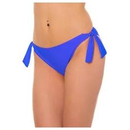 Bikini-Hose AQUARTI "Bikinihose Damen Bikinihose seitlich zum Binden in sch&ouml;nen Unifarben", Damen, Gr. 38, N-Gr, blau (kornblumenblau), Obermaterial: 80% Polyamid PA. 20% Elasthan EL., Badehosen Bikini-Hose