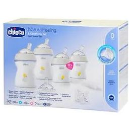 Babyflasche Chicco "Erster Starter-Set Naturalfeeling", Baby, wei&szlig; (wei&szlig;, blau), Kunststoff, Trinkflaschen
