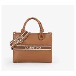 Shopper Valentino BAGS "AELLA", Damen, Gr. B/H/T: 11cm x 24,5cm x 11cm, cuoio, Lederimitat, Taschen Shopper, Damen Umh&auml;ngetasche mit Kontrastbesatz