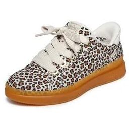 Sneaker Skechers "COURTSIDE-NATURE GIRLZ", Herren, Gr. 39, natur, leo, Textil, Schuhe Sneaker, Basket-Sneaker, Schn&uuml;rschuh mit Slip-Ins Funktion, Leo-Optik