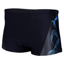 Badehose AQUARTI "Badehose Aquarti Herren Badehose Kurz Sportlich Streifen", Damen, Gr. 5XL, N-Gr, schwarz (16201 schwarz, blau), Obermaterial: 80% Polyamid PA. 20% Elasthan EL., Badehosen Badehose