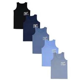 Unterhemd TUPTAM "Unterhemd Kinder Jungen Unterhemd &Auml;rmellos 5er Pack", M&auml;dchen, Gr. 152, N-Gr, schwarz (sport schwarz grau blau), Obermaterial: 95% Baumwolle CO. 5% Elasthan EL., Unterhemden Unterhemd