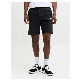 Jack & Jones Sweatshorts JACK & JONES "JPSTKANE SOHO SWEAT SHORTS MID SN", Herren, Gr. XS, N-Gr, schwarz, Sweatware, Obermaterial: 80% Baumwolle, 20% Polyester, unifarben, kniefrei, Hosen Sweatshorts, Baumwollmischung, loose fit