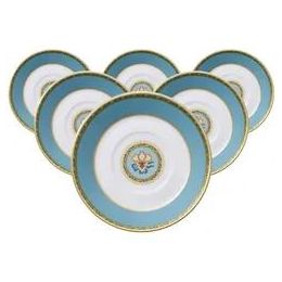 Villeroy & Boch Untertasse VILLEROY & BOCH "Espressountertassen Samarkand Aquamarin &oslash; 12,6 cm 6er Set bunt", bunt, L:12,6cm, Speiseteller
