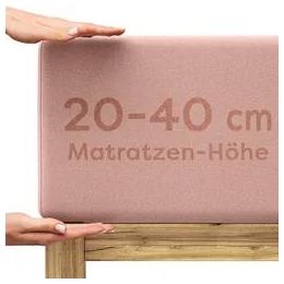 Spannbettlaken WOLKENFELD "Boxspringbett Bettlaken - Spannbetttuch f&uuml;r Matratzen bis 40cm", rosa, 1 Stk., Jersey, 180-200x200-220 180x200 180x220 200x200 200x220 40cm, Jersey, Obermaterial: 95% Baumwolle, 5% Elasthan (LYCRA), Bettlaken, Spannbettlaken, Elastisch & Rutschfest: 90x200, 140x200, 160x200, 180x200 & &Uuml;bergr&ouml;&szlig;en