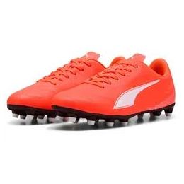 Fu&szlig;ballschuh Puma "VITORIA II FG/AG", Herren, Gr. 46,5, wei&szlig; (glowing rot, Puma wei&szlig;), Synthetik, Schuhe Fu&szlig;ballschuh, f&uuml;r Rasen- und Kunstrasenpl&auml;tze, mit Schn&uuml;rung, aus Synthetik