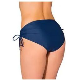 Bikini-Hose AQUARTI "Bikinihose Aquarti Damen Bikinihose mit Raffung und Schn&uuml;ren", Damen, Gr. 50, N-Gr, blau (dunkelblau), Obermaterial: 80% Polyamid PA. 20% Elasthan EL., Badehosen Bikini-Hose