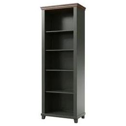 Aktenregal Helvetia "Evora, Breite 71cm, B&uuml;cherregal", gr&uuml;n, eiche lefkas, B:71cm H:200cm T:42cm, Dekorfolie, FSC-zertifizierter Holzwerkstoff, Regale, Aktenregal, B&uuml;cherschrank mit 5 F&auml;chern, Standregal