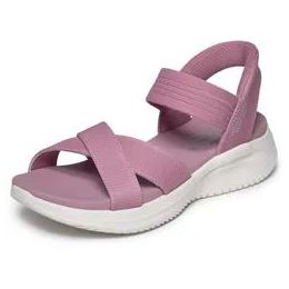 Sandale Skechers "ULTRA FLEX 3.0-NEVER BETTER", Damen, Gr. 38, dunkelrosa, Textil, Schuhe Sandale, Freizeitschuh, Sandale mit Slip-In Funktion