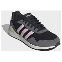 Sneaker Adidas SPORTSWEAR "RUN 60S 4.0", Damen, Gr. 42, core schwarz, clear pink, carbon, Leder, Textil, Schuhe Sneaker