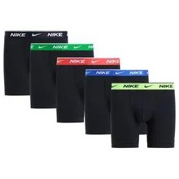 Boxer Nike UNDERWEAR "BOXER BRIEF 5PK", Herren, Gr. XXL, 5 Stk., blk, vt, pt rd, gm ryl, sm grn, un gd wb, Jersey, Obermaterial: 95% Baumwolle, 5% Elasthan, k&ouml;rpernah, Unterhosen, mit Logo-Elastikbund