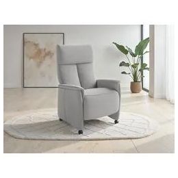 Sit & More TV-Sessel SIT & MORE "Cremona Comfort", silber, B:76cm H:110cm T:84cm, 98% Polyester, 2% Polyamid, Sessel, wahlweise manuell oder elektrischer Funktion mit Akku