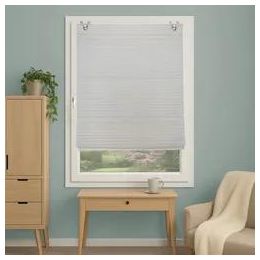 Magnetrollo Home Wohnideen "JACOB", wollwei&szlig;, B:80cm H:130cm, Obermaterial: 100% Polyester, Raffrollos, Querstreifen