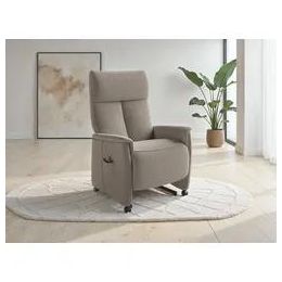Sit & More TV-Sessel SIT & MORE "Cremona Comfort", taupe, B:76cm H:112cm T:84cm, 100% Polyester, Sessel, wahlweise manuell oder elektrischer Funktion mit Akku