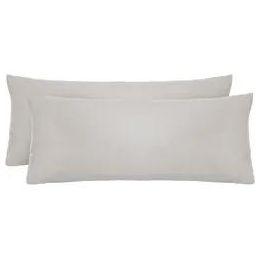 Kissenbezug Biberna "Michi Feinjersey mit Rei&szlig;verschluss", grau (sturmgrau), B:40cm L:60cm, Feinjersey, Obermaterial: 100% Baumwolle, Kissenbez&uuml;ge, Kissenbezug, verschiedene Gr&ouml;&szlig;en, Feinjersey Kissenh&uuml;lle aus 100% Baumwolle