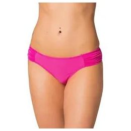 Bikini-Hose AQUARTI "Bikinihose Aquarti Damen Bikinihose mit seitlichen Raffungen", Damen, Gr. 40, N-Gr, pink, Obermaterial: 80% Polyamid PA. 20% Elasthan EL., Badehosen Bikini-Hose