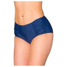 Bikini-Hose AQUARTI "Bikinihose Aquarti Damen Bikinihose mit seitlichen Raffungen", Damen, Gr. 44, N-Gr, blau (dunkelblau), Obermaterial: 80% Polyamid PA. 20% Elasthan EL., Badehosen Bikini-Hose