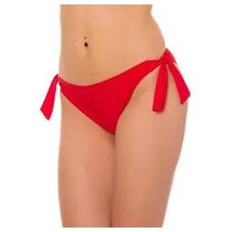Bikini-Hose AQUARTI "Bikinihose Damen Bikinihose seitlich zum Binden in sch&ouml;nen Unifarben", Damen, Gr. 38, N-Gr, rot, Obermaterial: 80% Polyamid PA. 20% Elasthan EL., Badehosen Bikini-Hose