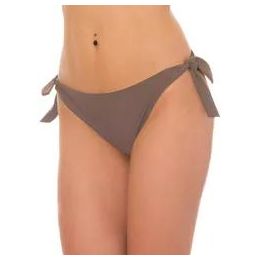 Bikini-Hose AQUARTI "Bikinihose Damen Bikinihose seitlich zum Binden in sch&ouml;nen Unifarben", Damen, Gr. 42, N-Gr, braun (hellbraun), Obermaterial: 80% Polyamid PA. 20% Elasthan EL., Badehosen Bikini-Hose