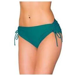 Bikini-Hose AQUARTI "Bikinihose Aquarti Damen Bikinihose mit Raffung und Schn&uuml;ren", Damen, Gr. 46, N-Gr, gr&uuml;n (smaragdgr&uuml;n), Obermaterial: 80% Polyamid PA. 20% Elasthan EL., Badehosen Bikini-Hose