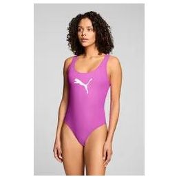 Badeanzug Puma "Puma SWIM WOMEN SWIMSUIT", Damen, Gr. S, N-Gr, electric orchid, Obermaterial: 80% Polyamid, 20% Elasthan, Badeanz&uuml;ge Badeanzug, mit Logoprint vorn